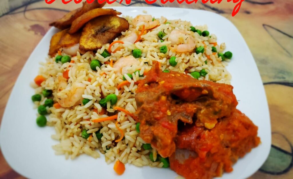 Jollof Rice with Grilled Salmon – Debbies Catering